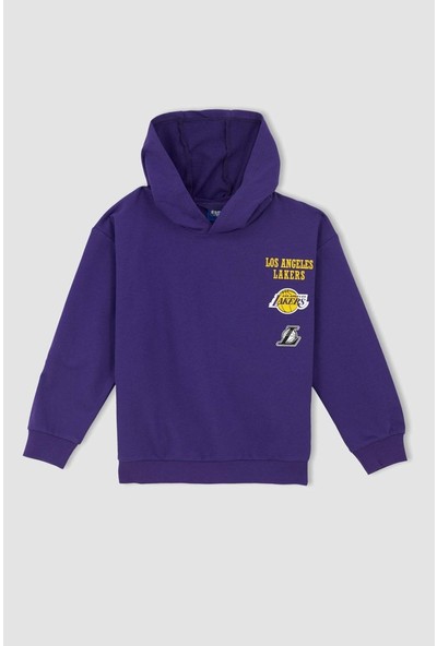 DeFacto Erkek Çocuk NBA Los Angeles Lakers Lisanslı Relax Fit Kapüşonlu Sırt Baskılı Sweatshirt X1047A622SP DeFacto Erkek Çocuk NBA Los Angeles Lakers Lisanslı Relax Fit Kapüşonlu Sırt Baskılı Sweatshirt X1047A622SP