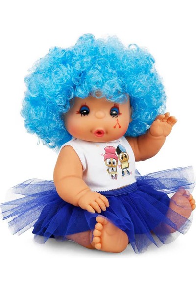Sunman Kıvırcık Renkli Saçlı Bebek - Mavi