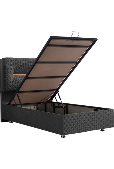 Setay Astra Tek Kişilik Baza Başlık Seti, Antrasit