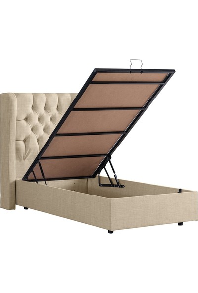 Setay Riga Tek Kişilik Baza Başlık Seti, Krem