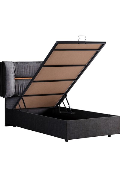 Setay Lizbon Tek Kişilik Baza Başlık Seti, Antrasit