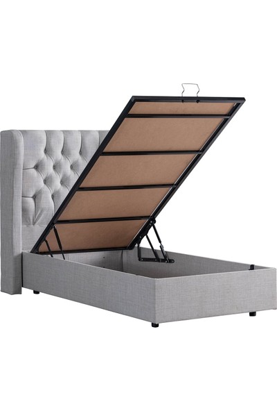 Setay Riga Tek Kişilik Baza Başlık Seti, Açık Gri