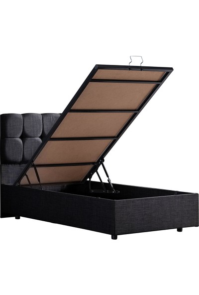 Setay Berlin Tek Kişilik Baza Başlık Seti, Antrasit Gri