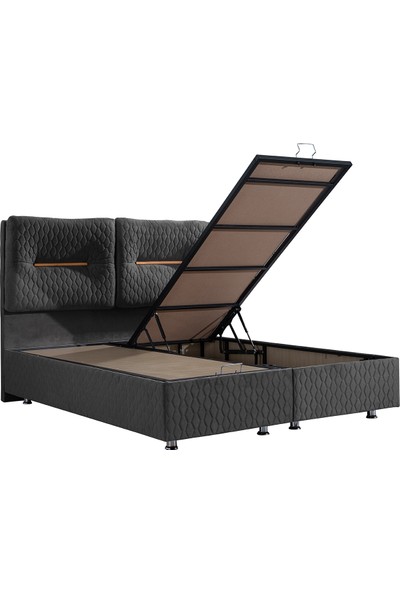 Setay Astra Çift Kişilik Baza Başlık Seti, Antrasit Setay Astra Çift Kişilik Baza Başlık Seti, Antrasit