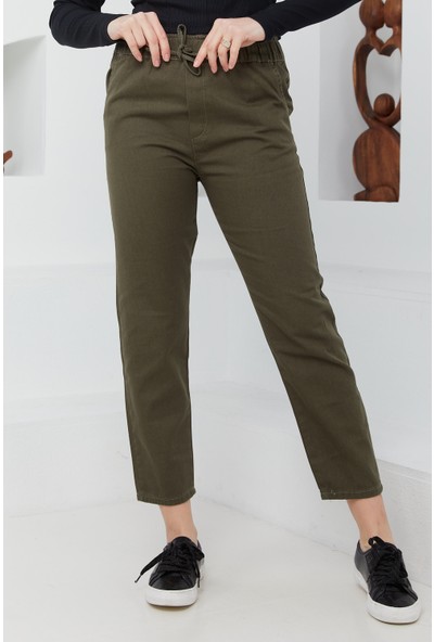 İmaj Butik Boru Paça Gabardin Pantolon/haki İmaj Butik Boru Paça Gabardin Pantolon/haki