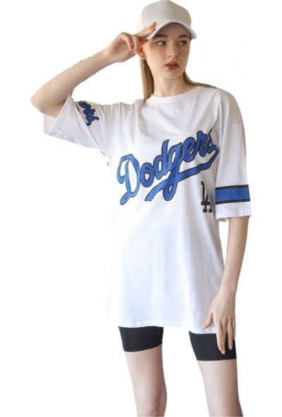 Dodgers Baskılı Tişört Beyaz