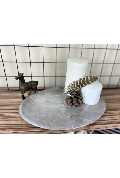 Marmosium Store Glide Kayık Mermer Tabak - Gri Marmosium Store Glide Kayık Mermer Tabak - Gri