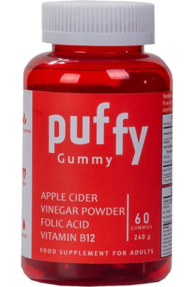 Puffy Elma Sirkesi, Folik Asit, B12 Vitamini Puffy Elma Sirkesi, Folik Asit, B12 Vitamini