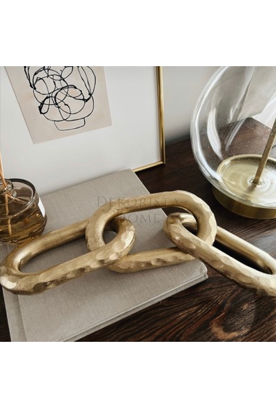 Gold Dekoratif El Yapımı Zincir, Ahşap Zincir, Dekoratif Zincir