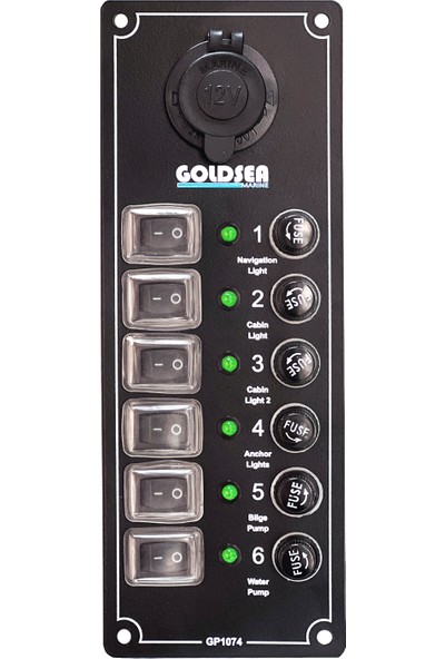Goldsea Switch Panel 6 Anahtar Şarj Soketli Sigorta Paneli Goldsea Switch Panel 6 Anahtar Şarj Soketli Sigorta Paneli