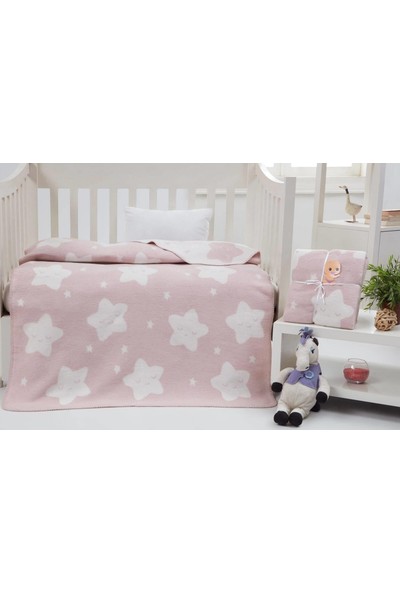 Dolce Bonita Home Pamuklu Bebek Battaniye Star Açık Pudra Dolce Bonita Home Pamuklu Bebek Battaniye Star Açık Pudra