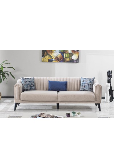 Ipek Mobilya Moon 3'lü Koltuk ( Krem )