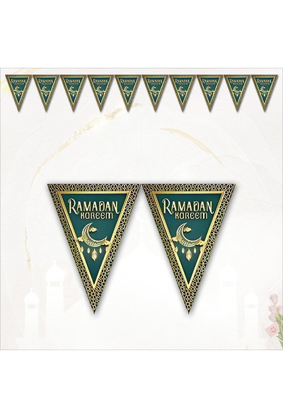 Süsle Bebek ve Parti Ramadan Kareem Üçgen Bayrak Flama - 2 mt Süsle Bebek ve Parti Ramadan Kareem Üçgen Bayrak Flama - 2 mt