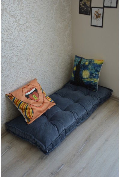 Kırlenta Mia Antrasit Dekoratif Yer ve Köşe Minderi