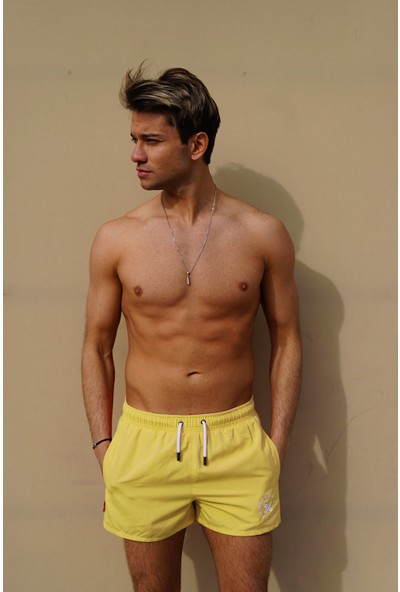 C&city Erkek Kısa Deniz Şort C12202 Sarı