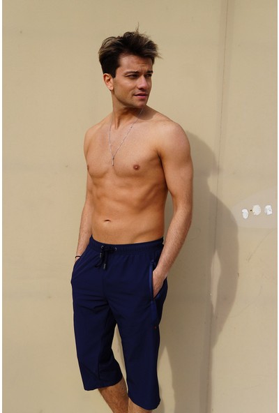 C&city Erkek Büyük Beden Likralı Deniz Şort C1941 Lacivert