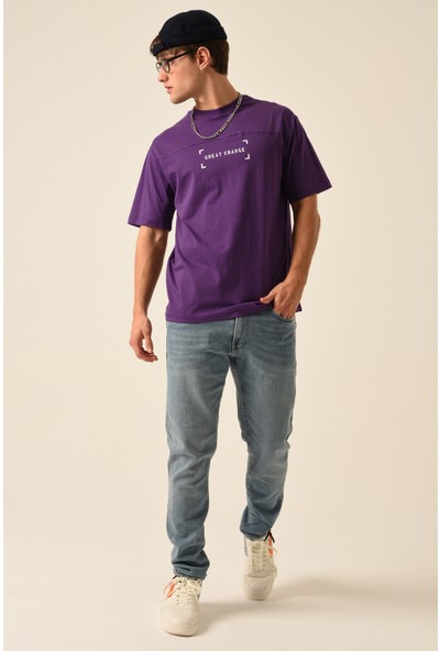 Oversize Kalıp Baskılı T-Shirt