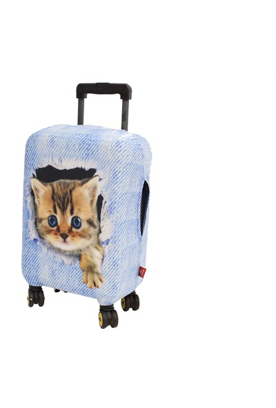 Debreli Valiz Kılıfı, Bavul Kılıfı - Kedili Jean 53