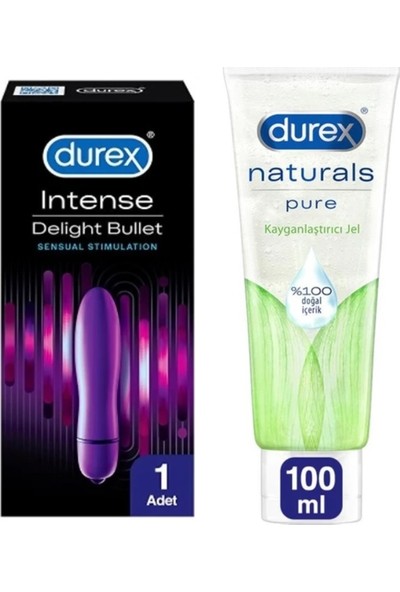 Durex Intense Delight Bullet Titreşimli Vibratör + Durex Kayganlaştırıcı Jel Naturals 100 ml Durex Intense Delight Bullet Titreşimli Vibratör + Durex Kayganlaştırıcı Jel Naturals 100 ml