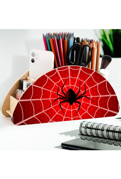 Notpa Ahşap Örümcek Adam Spider Desenli Gökkuşağı Kalemlik Çocuklar Için Masaüstü Kalem Kutusu Organizer Notpa Ahşap Örümcek Adam Spider Desenli Gökkuşağı Kalemlik Çocuklar Için Masaüstü Kalem Kutusu Organizer