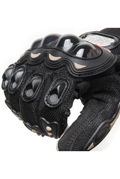 Motobros Unisex Siyah Korumalı Motosiklet Eldiveni Siyah