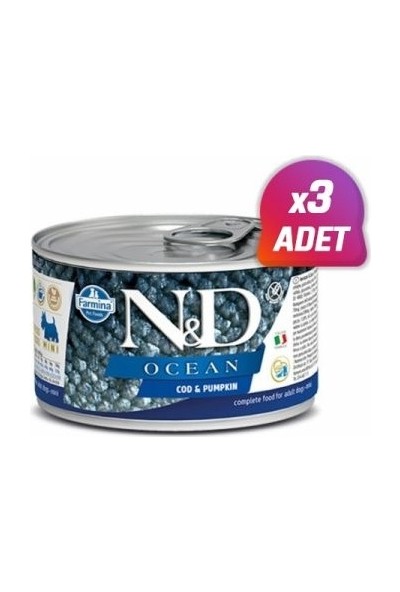 N&D Ocean Balkabaklı ve Morina Balıklı Yavru Köpek Konservesi 140 gr 3 Adet N&D Ocean Balkabaklı ve Morina Balıklı Yavru Köpek Konservesi 140 gr 3 Adet