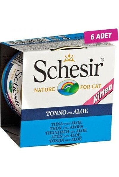 Schesir Kitten Ton Balıklı ve Aloeveralı Yavru Kedi Konservesi 85 gr 6 Adet Schesir Kitten Ton Balıklı ve Aloeveralı Yavru Kedi Konservesi 85 gr 6 Adet