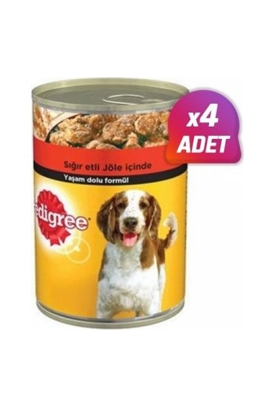 Pedigree Biftekli Konserve Köpek Maması 400 gr 4 Adet Pedigree Biftekli Konserve Köpek Maması 400 gr 4 Adet