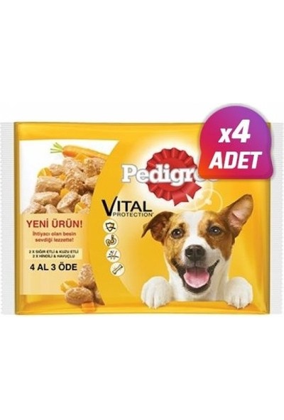 Pedigree Multipack Sığır Etli&kuzu ve Hindi&havuç Pouch 4X100 gr 4 Adet Pedigree Multipack Sığır Etli&kuzu ve Hindi&havuç Pouch 4X100 gr 4 Adet