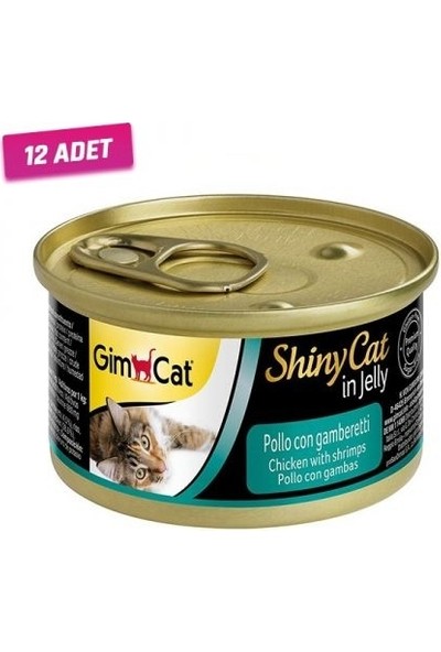 12 Adet - Gimcat Shinycat Tavuklu Karidesli Kedi Konservesi 70 gr 12 Adet - Gimcat Shinycat Tavuklu Karidesli Kedi Konservesi 70 gr