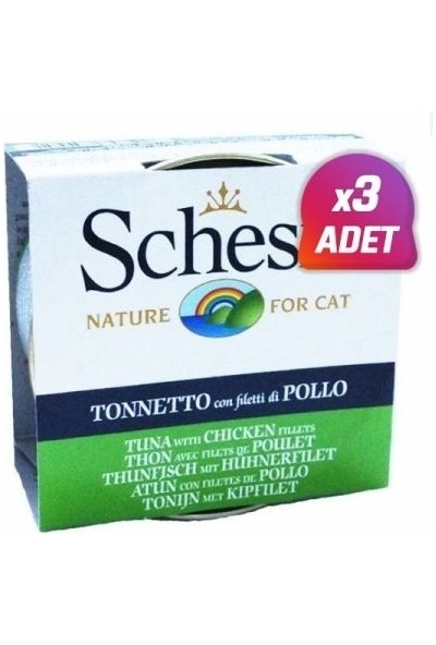 3 Adet - Schesir Ton Balıklı ve Tavuklu Jöleli Kedi Konservesi 85 gr 3 Adet - Schesir Ton Balıklı ve Tavuklu Jöleli Kedi Konservesi 85 gr