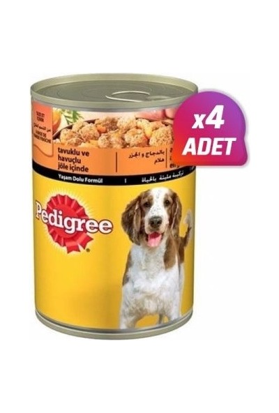 Pedigree Tavuklu ve Havuçlu Yetişkin Konserve Köpek Mamasi 400 gr 4 Adet Pedigree Tavuklu ve Havuçlu Yetişkin Konserve Köpek Mamasi 400 gr 4 Adet