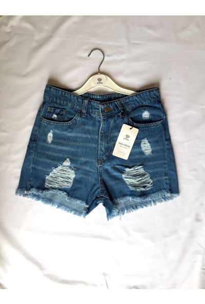 DaisyModa Yüksek Bel Likrasız Kot Şort DaisyModa Yüksek Bel Likrasız Kot Şort