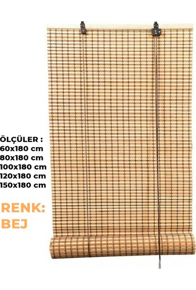 Evesen Bambu Store Perde Bej