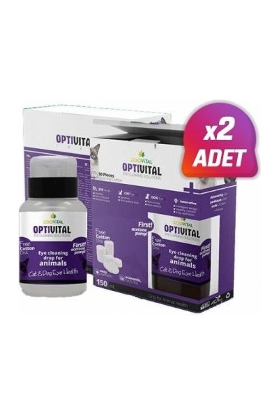 Zoovital Optival Göz Temizleme Solüsyonu 150 ml 2 Adet Zoovital Optival Göz Temizleme Solüsyonu 150 ml 2 Adet
