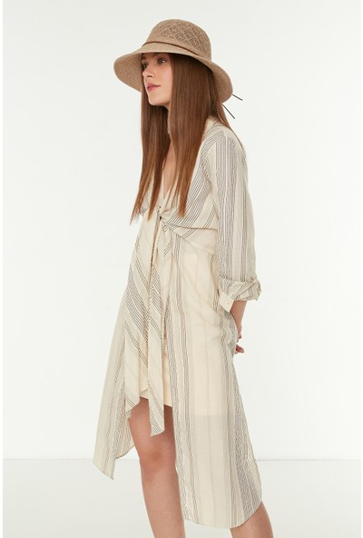 C&city Merserize Hasır Plaj Şapkası T87400-03 Vizon