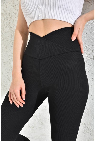 Swan Moda Swan Önü Çapraz Toparlayıcı Fitilli Tayt