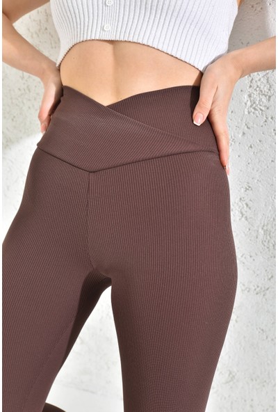 Swan Moda Swan Önü Çapraz Toparlayıcı Fitilli Tayt