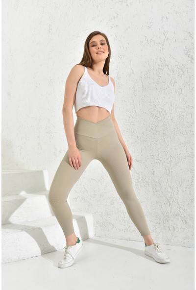 Swan Moda Swan Önü Çapraz Toparlayıcı Fitilli Tayt