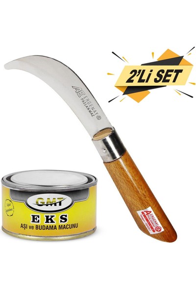 Badem10 Ergenay Aşı Bıçağı Eğri Uçlu Bağ Bıçağı Ara Çakı + Aşı Macunu (2'li Set) Badem10 Ergenay Aşı Bıçağı Eğri Uçlu Bağ Bıçağı Ara Çakı + Aşı Macunu (2'li Set)