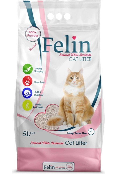 Felin Bebek Pudrası Kedi Kumu 5lt