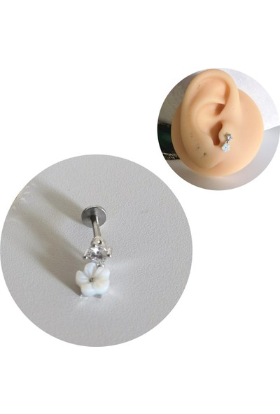 Bylin Cerrahi Çelik Zirkon Taşlı, Sedef Çiçekli Piercing - Bar Uzunluğu 6 Mm- 1 Adet Bylin Cerrahi Çelik Zirkon Taşlı, Sedef Çiçekli Piercing - Bar Uzunluğu 6 Mm- 1 Adet