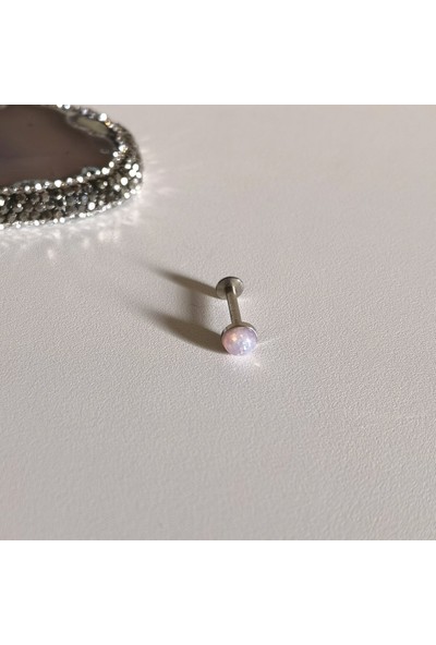 Bylin Cerrahi Çelik Opal Taşlı Dudak Piercing 10 mm Bylin Cerrahi Çelik Opal Taşlı Dudak Piercing 10 mm