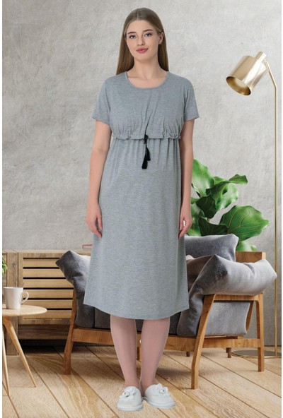 Mecit 5643 Emzirme Özellikli Lohusa Elbise