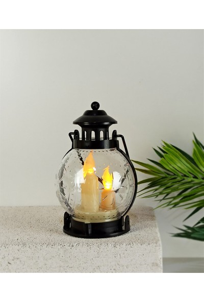 Deco Vien Dekoratif LED Askılı Fener Siyah