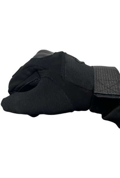 Motobros Unisex Siyah Korumalı Motosiklet Eldiveni Terletmez Özel Dokulu Siyah