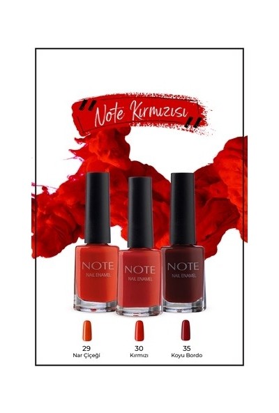 Note Nail Enamel Kırmızı 3'lü Paket Oje Seti - 29 30 35