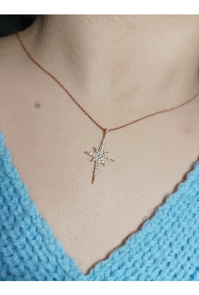 Firuze Gümüş Kuzey Yıldızı Gümüş Kolye