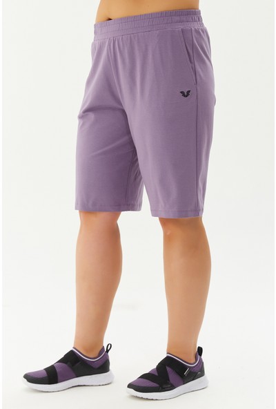 Bilcee Kadın Mor Büyük Beden Şort 0190 Bilcee Kadın Mor Büyük Beden Şort 0190