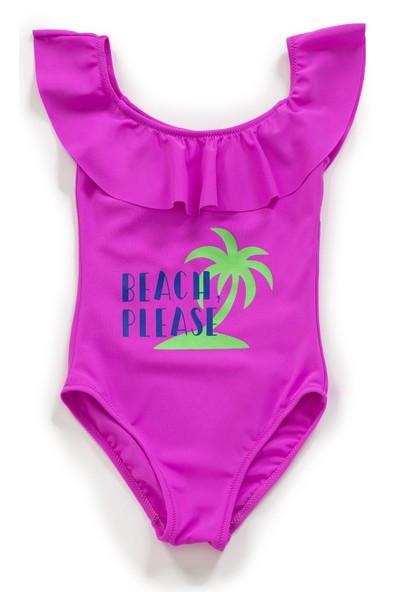 Endeep Kız Çocuk Volanlı Orta Pembe Mayo